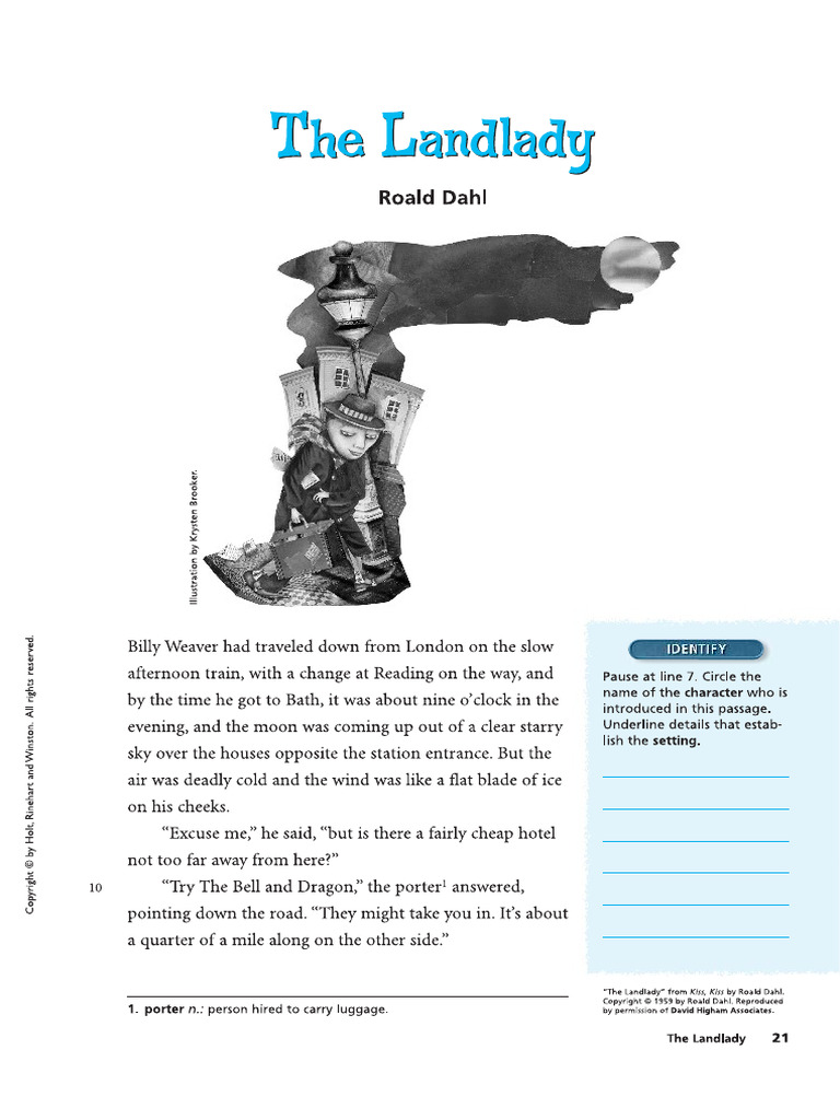 5°sec - The Landlady - Roald Dahl | PDF