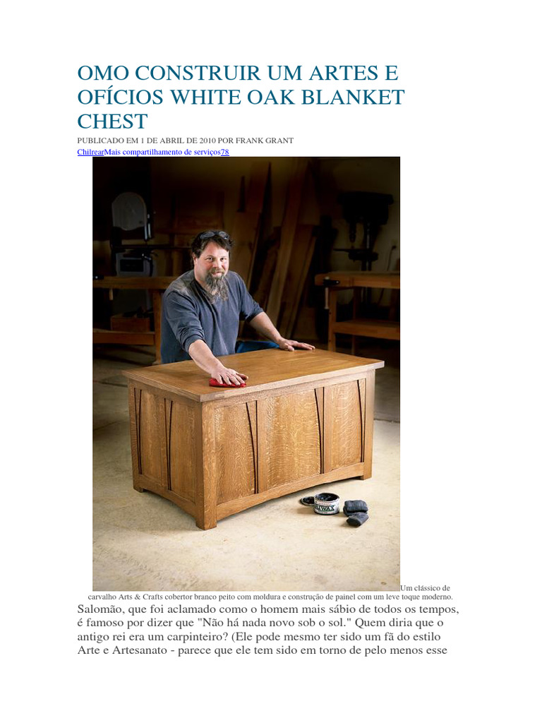 Baú WHITE OAK BLANKET CHEST | PDF | Madeira