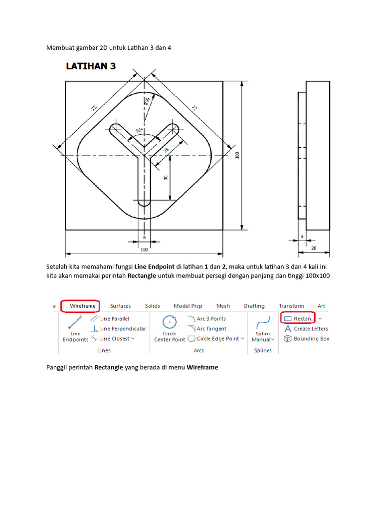 Menggambar 2D Lat 3-4 Pada Mastecam | PDF | Metode & Bahan Ajar | Sains ...