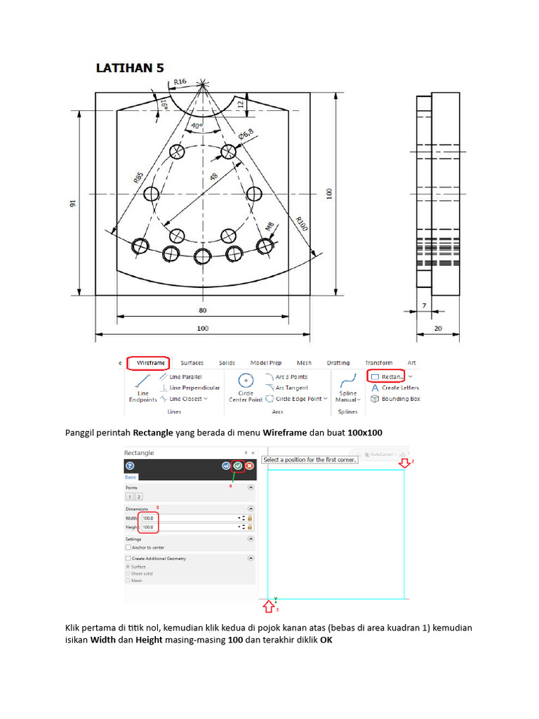 Menggambar 2D Lat 5-6 Pada Mastercam | PDF | Metode & Bahan Ajar