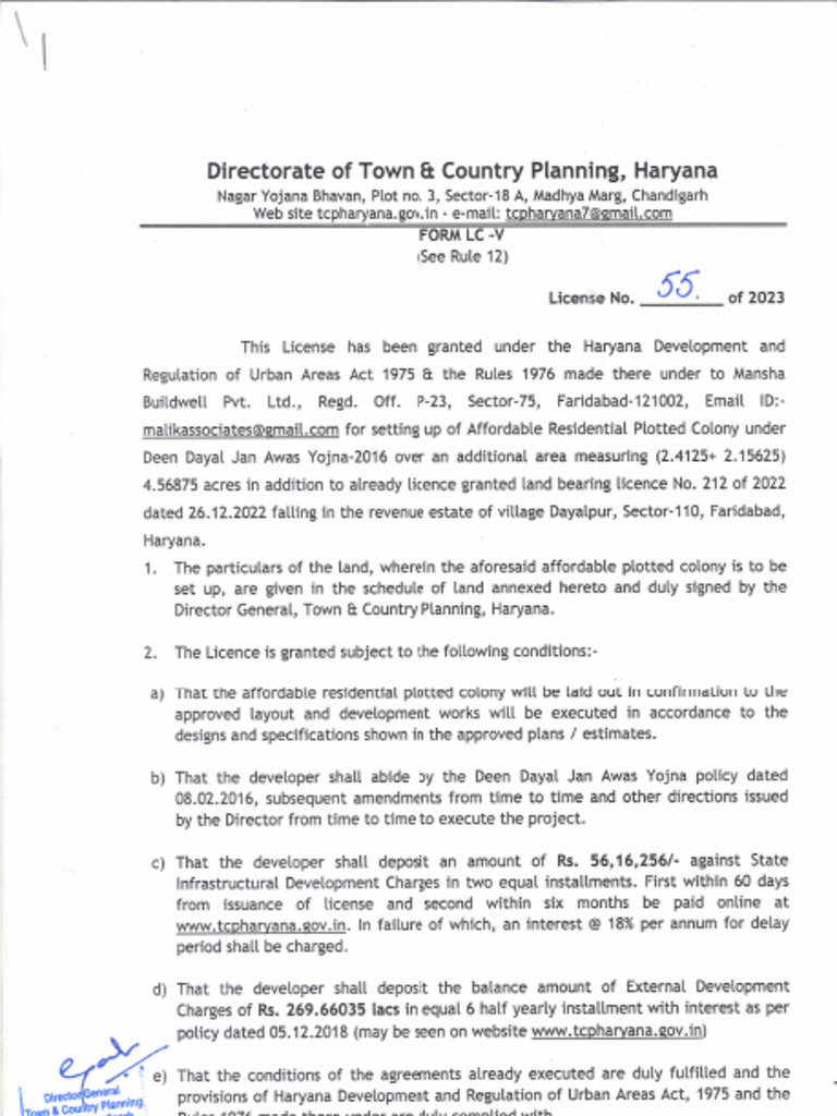 Mansha Orchid Additional Area DDJAY Licence | PDF