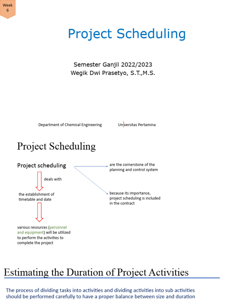 Week#6. Project Scheduling | PDF | Applied Mathematics