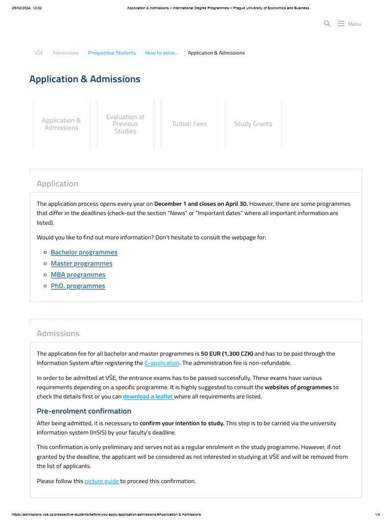 Application & Admissions | PDF | Academic Degree | University And College Admission