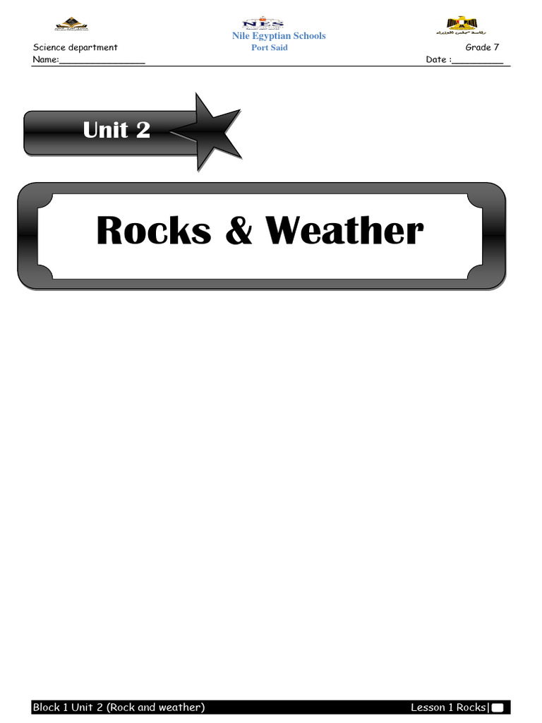 G7- Block 1- Unit 2- Lesson 1 | PDF | Rock (Geology) | Geological Processes