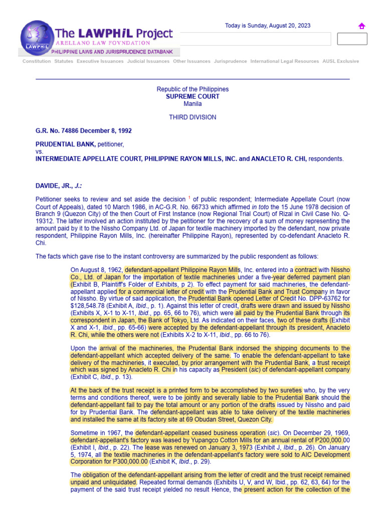 Prudential Bank vs. IAC | PDF | Guarantee | Surety