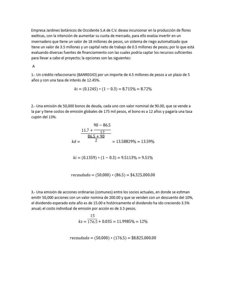 Costo de Capital Individual y Promedio Ponderado | PDF | Compartir (Finanzas) | Dividendo