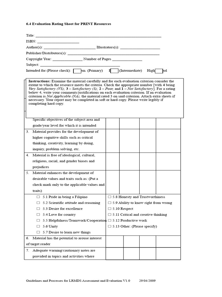 Evaluation Tool For Evaluating An LRs | PDF | Hyperlink | Menu (Computing)
