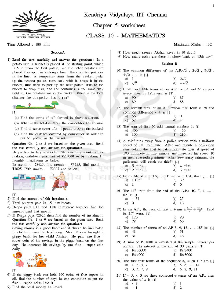 ch5 Worksheet2 Class X QUE Send | PDF