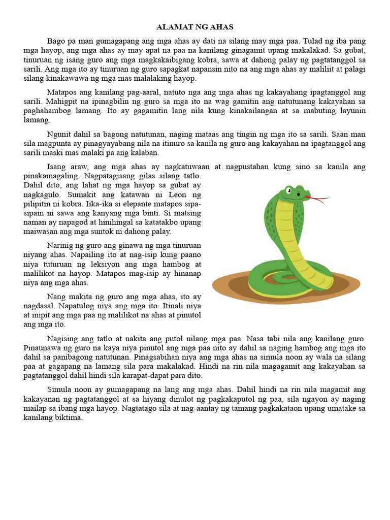 Alamat NG Ahas | PDF