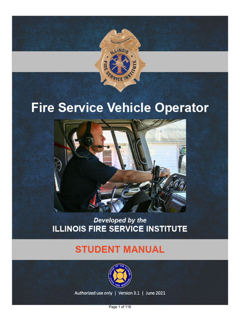 FSVO Student Manual | PDF | Traffic Collision | Firefighter