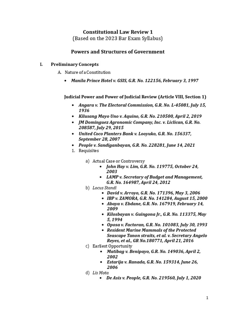 I. Preliminary Concepts 1 | PDF | Judiciaries | Public Law