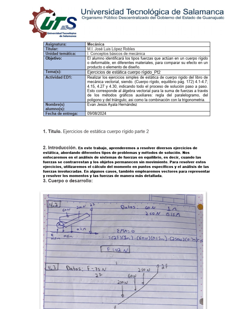 Ejercicios de Estática Parte 2 | PDF | Ensayos