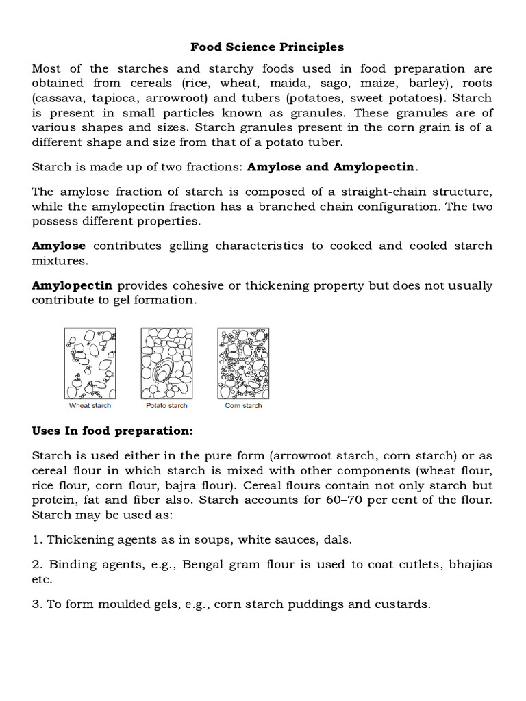 4 Food Science Principles | PDF | Starch | Gel