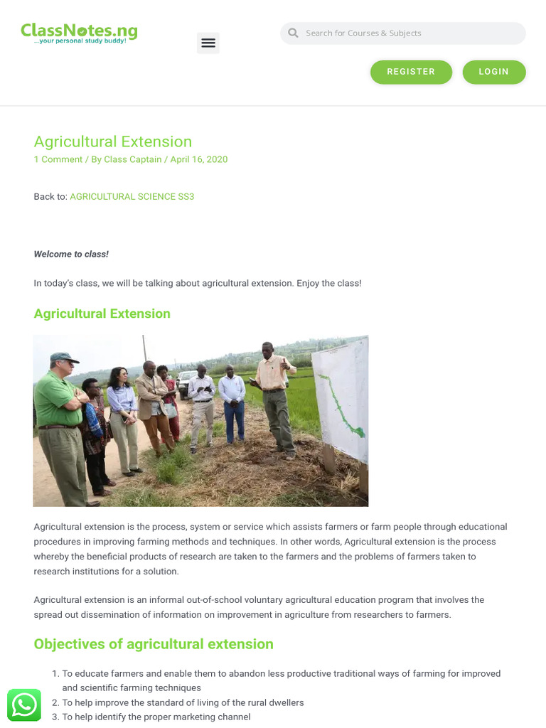 AgriculturalExtension ClassNotes.ng 1723444765613 | PDF | Agriculture ... AgriculturalExtension ClassNotes.ng 1723444765613 | PDF | Agriculture ...