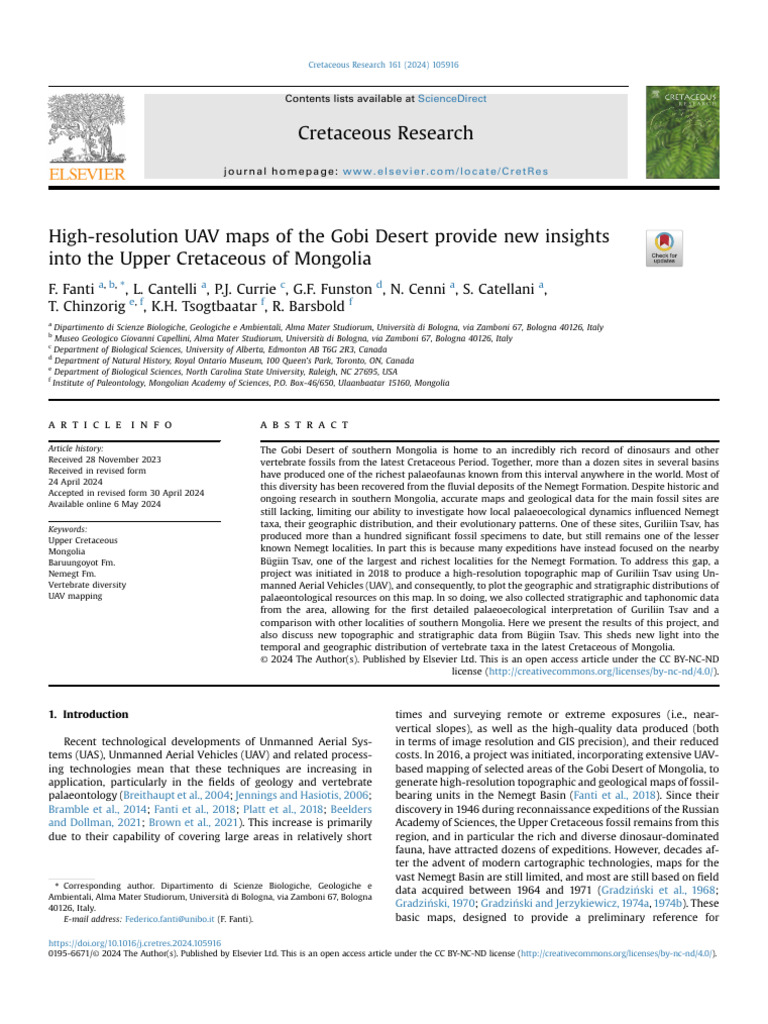 High-resolution UAV Maps of the Gobi Desert Provide New Insights Into the Upper Cretaceous of ...