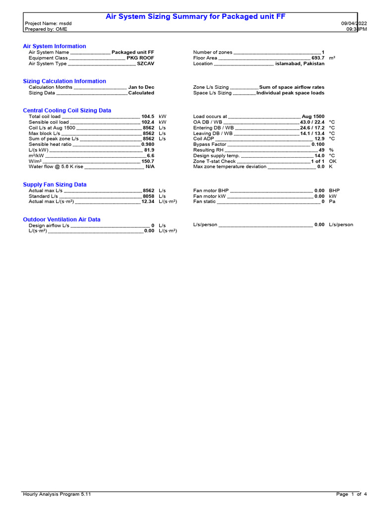 HAP Output - All Options With Reduction Measures | PDF | Building ...