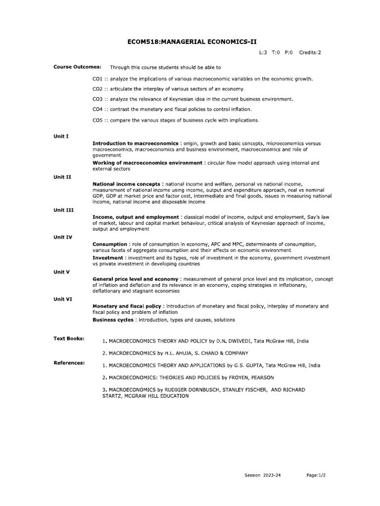 Ecom 518 Syallabus | PDF