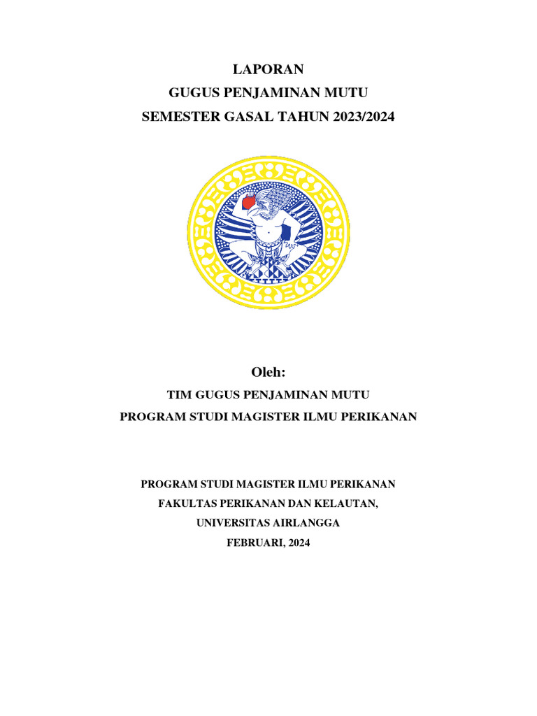 Laporan Gugus Penjaminan Mutu Semester Gasal Tahun 2023-2024 | PDF ...