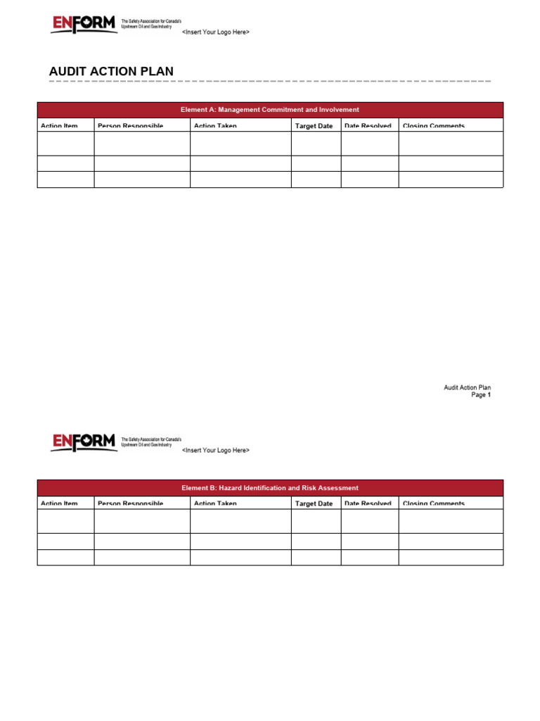 Audit Action Plan - Template | PDF | Hazards | Safety