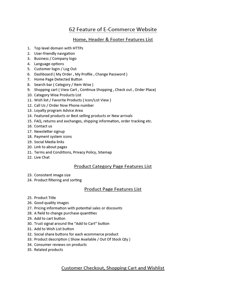 Important ECom - POS Features 62 Step | PDF | Point Of Sale | E Commerce