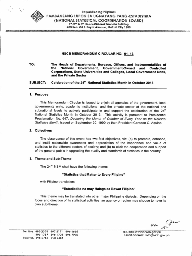 Memoradum Circular No. 01-13-0 | PDF | Philippines | Government