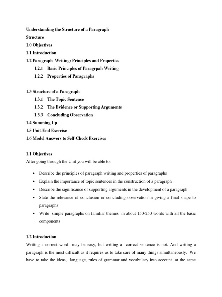 Understanding The Structure of A Paragraph | PDF | Paragraph | Evidence