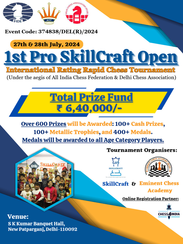 1st Pro Skillcraft Open Fide Rated (27-28 July), Delhi | PDF | Lunch ...