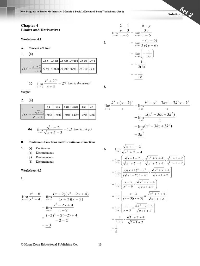 M2 bk1 WSAns ch4 Set2 | PDF | Slope | Tangent