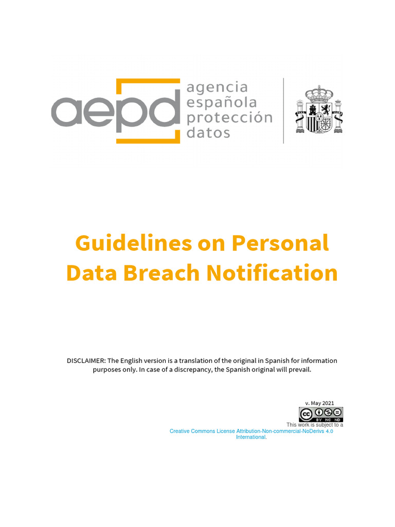 Guidelines Personal Data Breach Pdf Computer Security Security