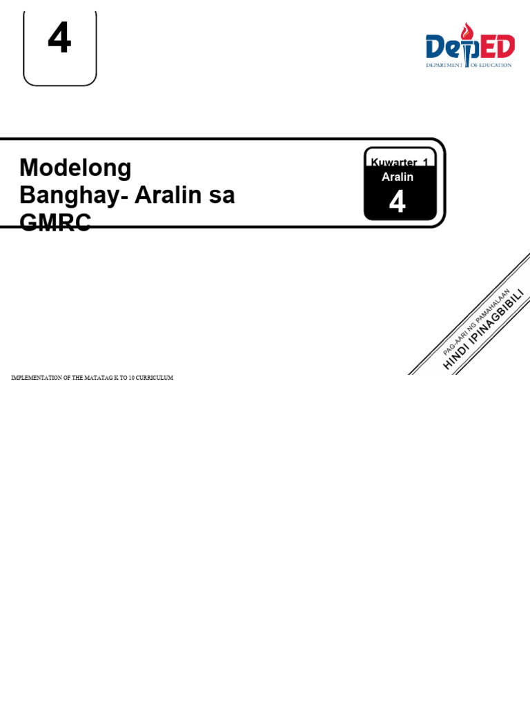 Q1 - LE - GMRC 4 - Lesson 4 - Week 5 | PDF