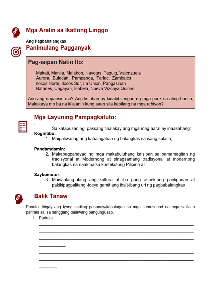 Mga Aralin sa Ikatlong Linggo_ | PDF