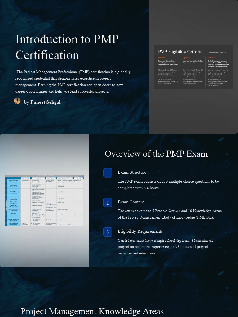 Introduction to PMP Certification | PDF | Project Management Professional | Project Management