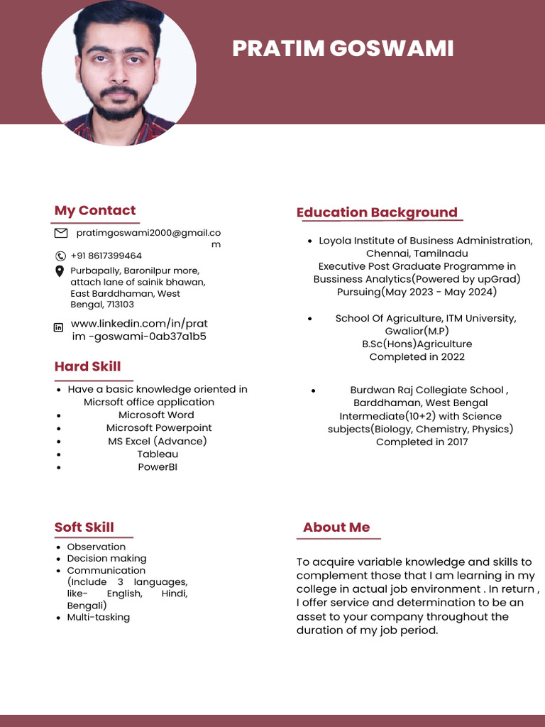 Pratim Resume | PDF | Career & Growth
