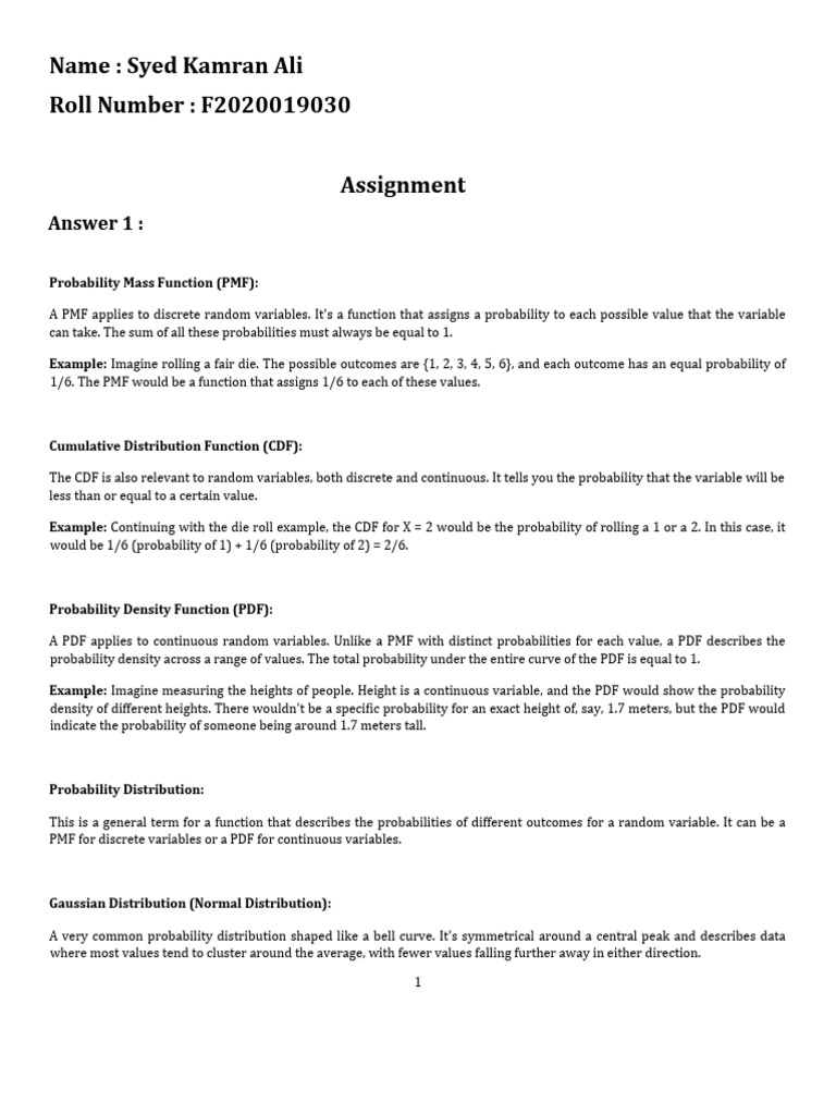 Probability Distributions and MATLAB Analysis | PDF | Probability Density Function | Probability ...