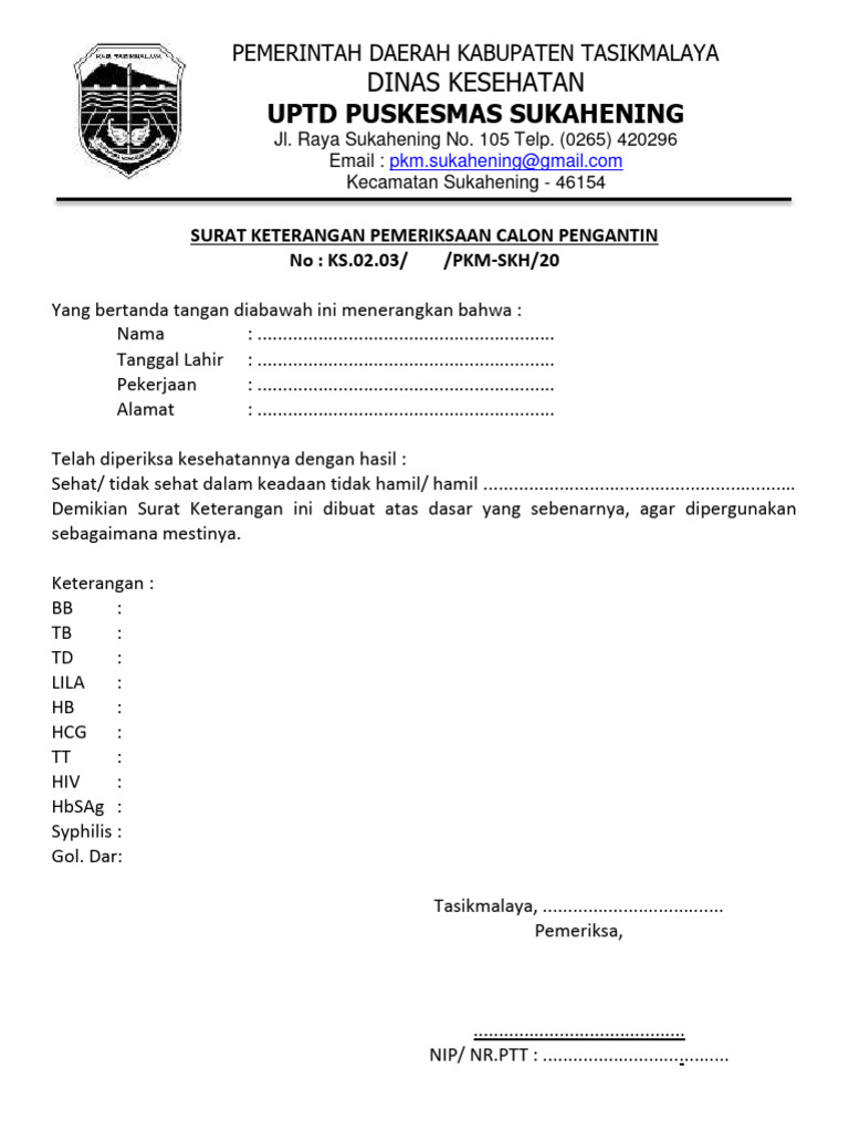 Surat Keterangan Catin | PDF