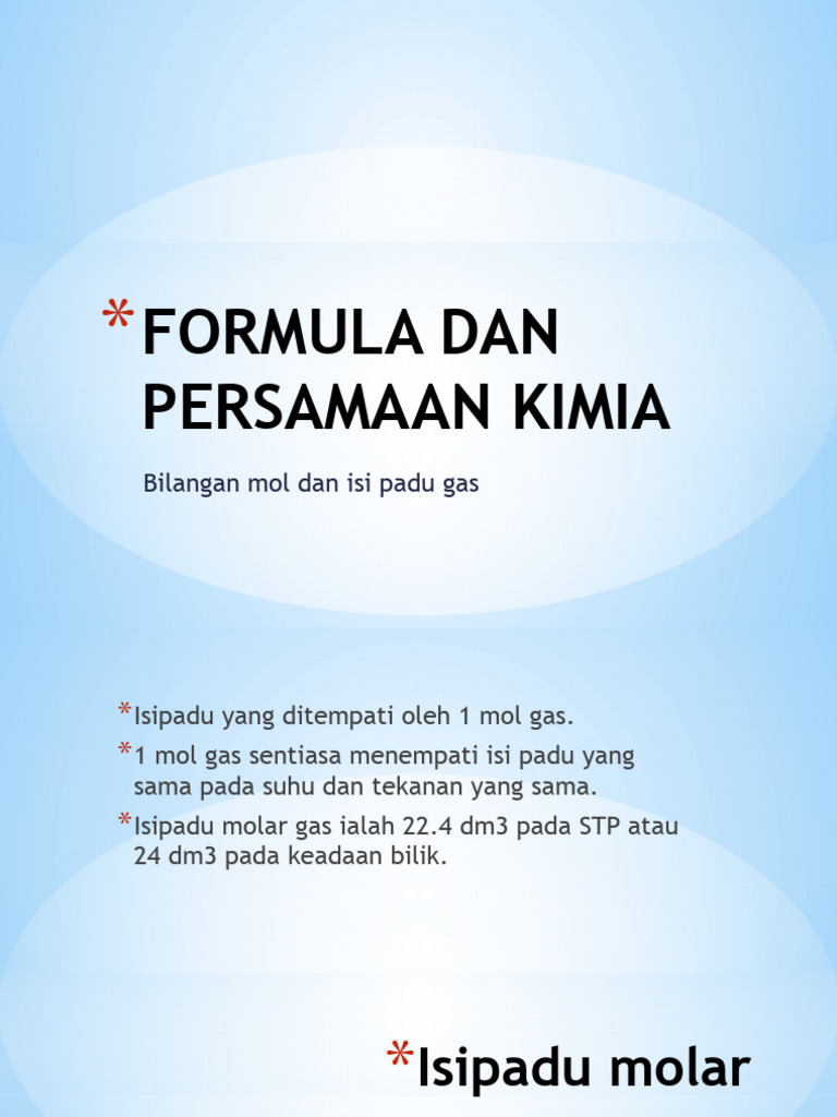 Bab 3: Konsep Mol, Formula dan Persamaan Kimia | PDF