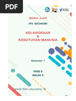 Modul Ajar Ekonomi Kelas X (Kebutuhan Manusia) | PDF