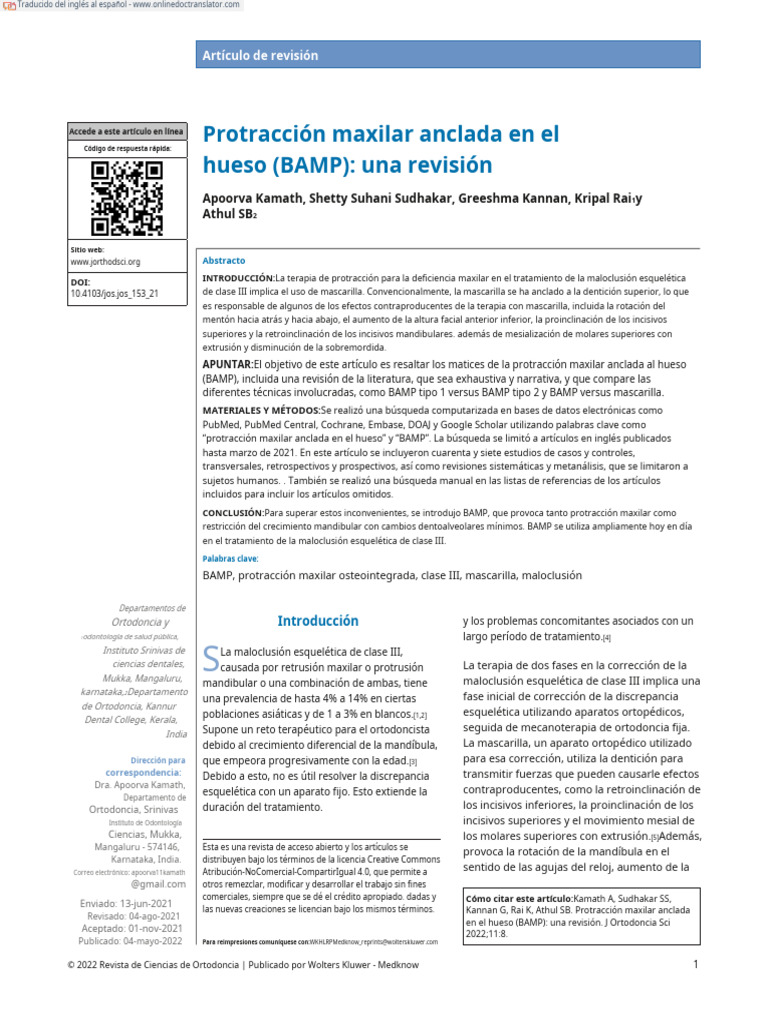 Traducido Protraccion | PDF | Ortodoncia
