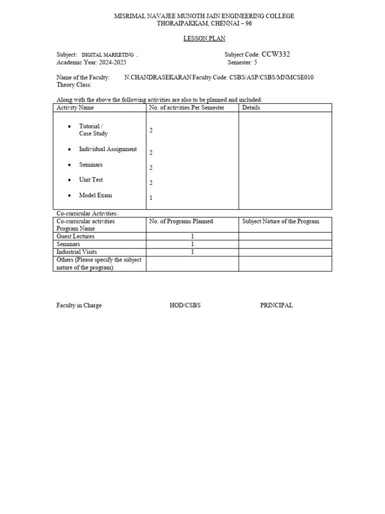 ddm and dm lesson plan | PDF | Digital Marketing | Search Engine Marketing