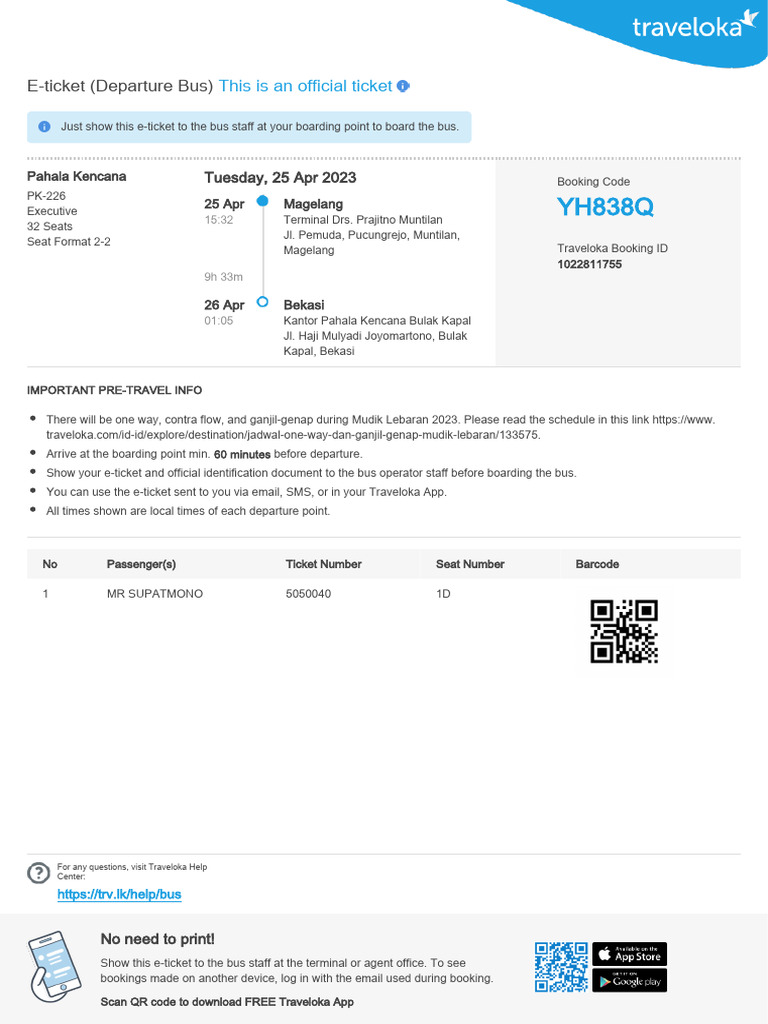 BUS AWAY E-Ticket-1 | PDF | Pandemic