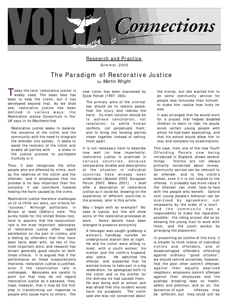 The Paradigm of Restorative Justice | PDF | Restorative Justice | Crime & Violence
