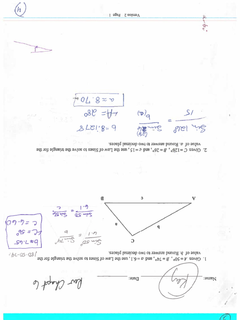 Pre Calc Rev Test 6 With Answers | PDF