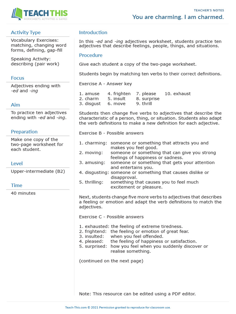 You Are Charming I Am Charmed | PDF | Feeling | Adjective