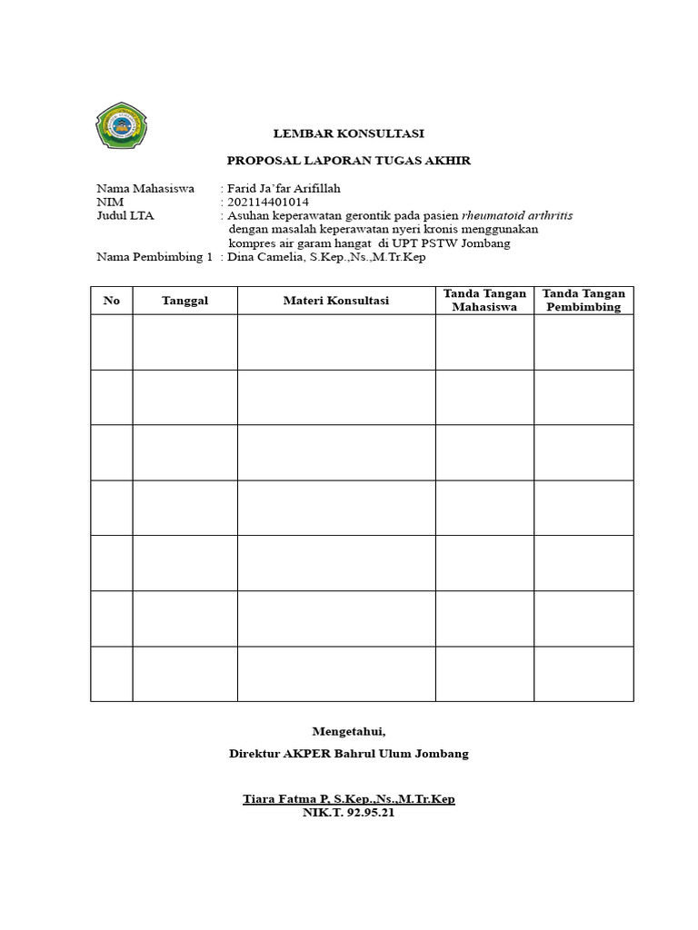 Proposal LTA Keperawatan Gerontik | PDF
