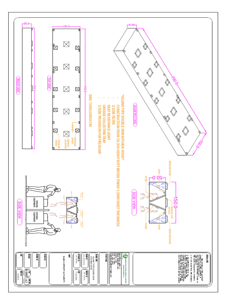 Island Type Double Skin Kitchen Hood 17-02-2024 | PDF