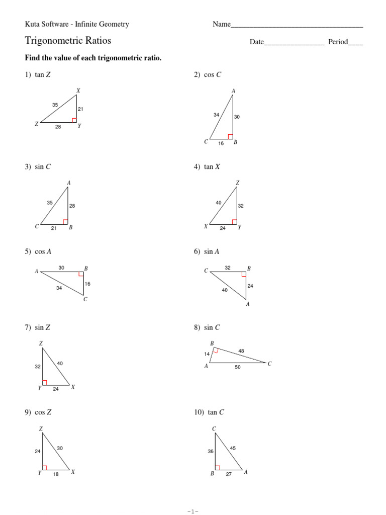 Trigonometric Ratios Nice | PDF | Trigonometric Functions | Rotation