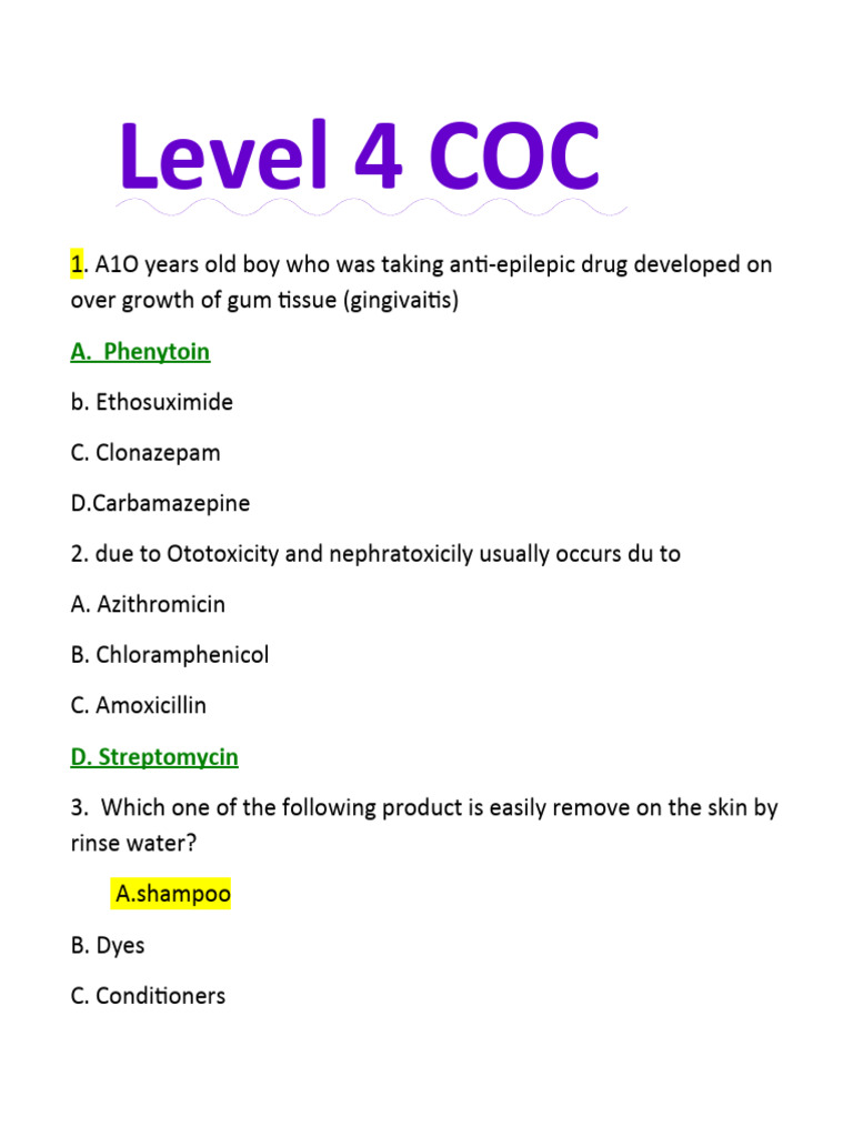 COC Level IV | PDF | Injection (Medicine) | Management Of Hiv/Aids