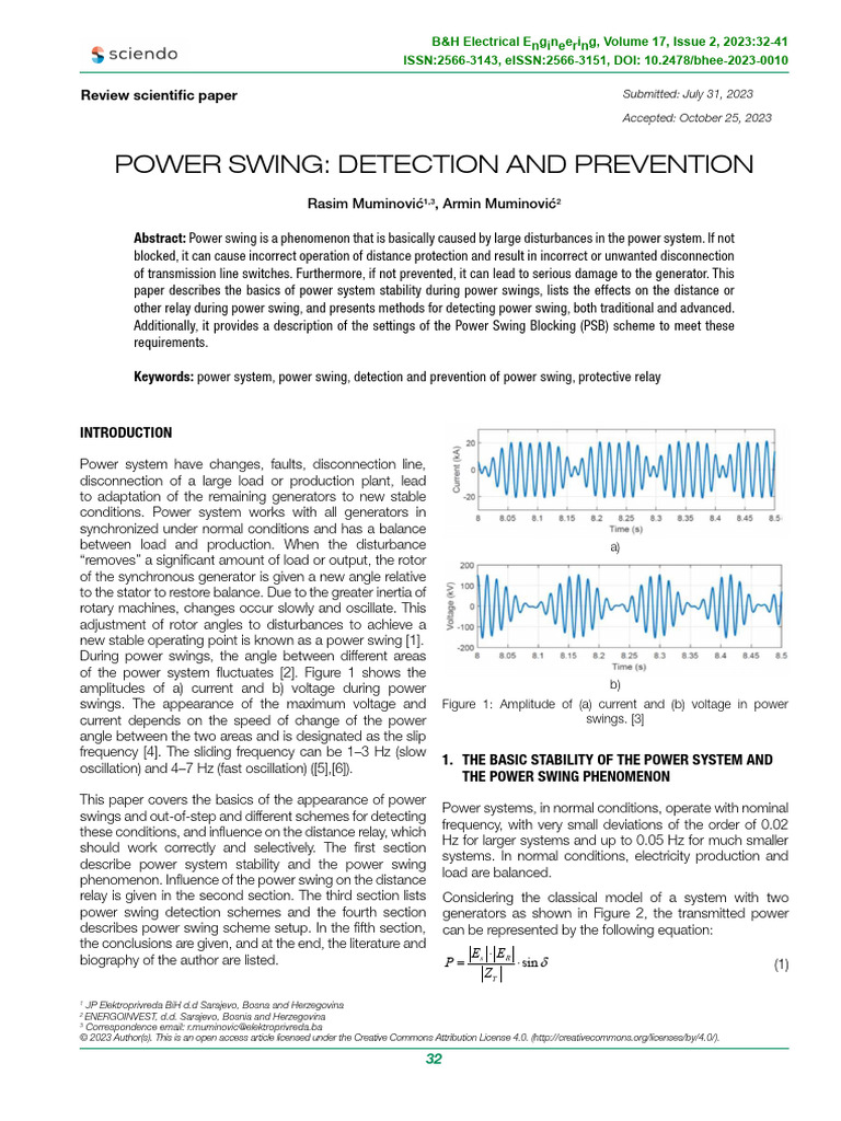 Power Swing Detection And Prevention Ras Pdf Relay Electrical Impedance