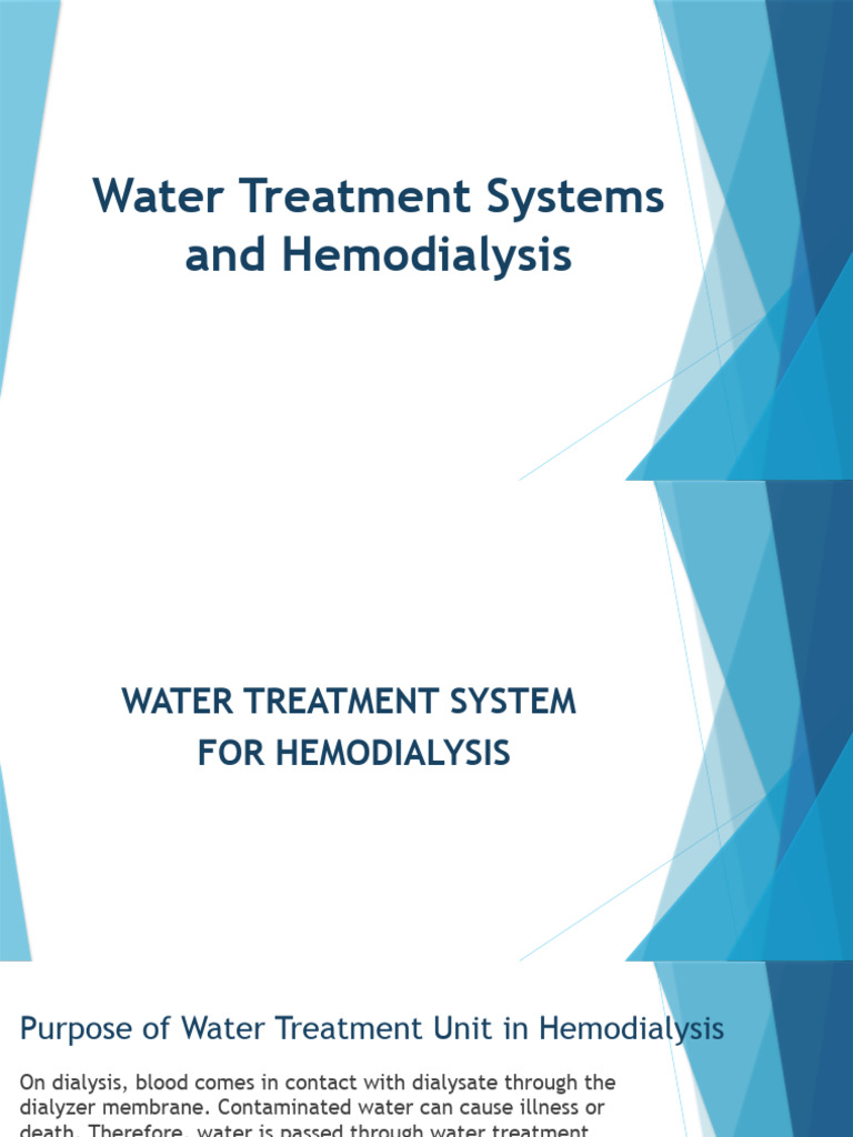Water Treatment and Hemodialysis | PDF | Water Purification | Hemodialysis