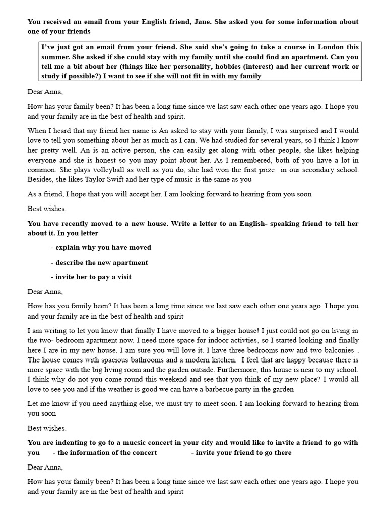 You Received An Email From Your English Friend | PDF | Language Arts ...